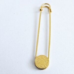 Hermes | Jewelry | Hermes Goldplated Safety Pin Brooch | Poshmark